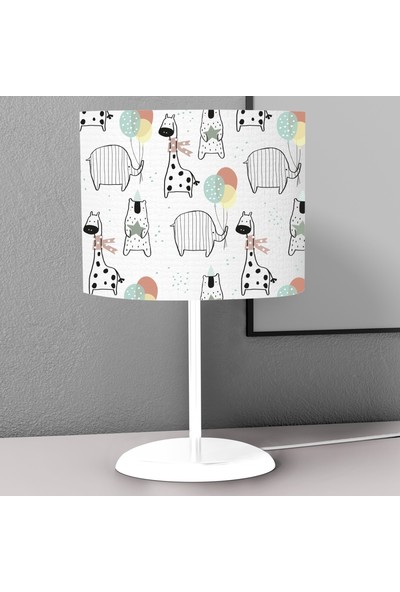 Tiny Baby Concept Zürafa Balon Desenli Çocuk Odası Dijital Baskılı Çocuk Odası Masaüstü Abajur Avize Tiny Baby Concept Zürafa Balon Desenli Çocuk Odası Dijital Baskılı Çocuk Odası Masaüstü Abajur Avize