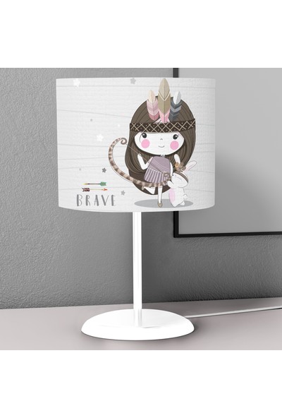 Tiny Baby Concept Cesur Kız Tavşan Desenli Çocuk Odası Dijital Baskılı Çocuk Odası Masaüstü Abajur Avize Tiny Baby Concept Cesur Kız Tavşan Desenli Çocuk Odası Dijital Baskılı Çocuk Odası Masaüstü Abajur Avize