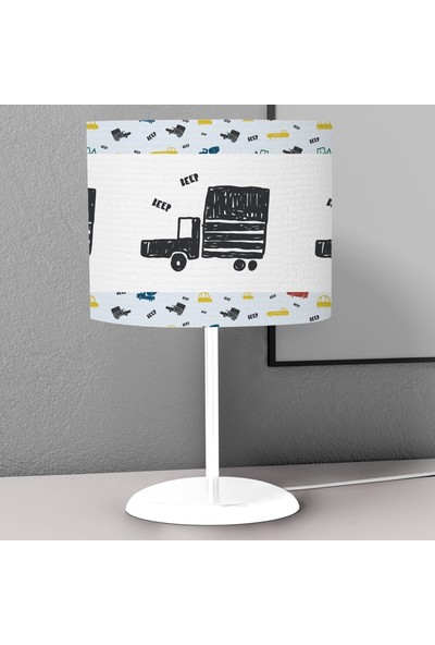 Tiny Baby Concept Siyah Araba Desenli Çocuk Odası Dijital Baskılı Çocuk Odası Masaüstü Abajur Avize Tiny Baby Concept Siyah Araba Desenli Çocuk Odası Dijital Baskılı Çocuk Odası Masaüstü Abajur Avize