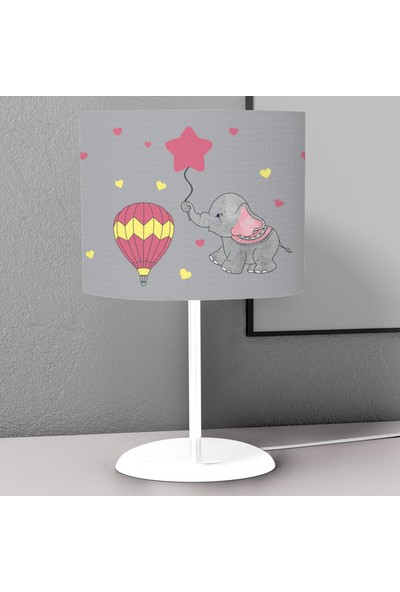 Tiny Baby Concept Gri Fil Balon Desenli Çocuk Odası Dijital Baskılı Çocuk Odası Masaüstü Abajur Avize Tiny Baby Concept Gri Fil Balon Desenli Çocuk Odası Dijital Baskılı Çocuk Odası Masaüstü Abajur Avize