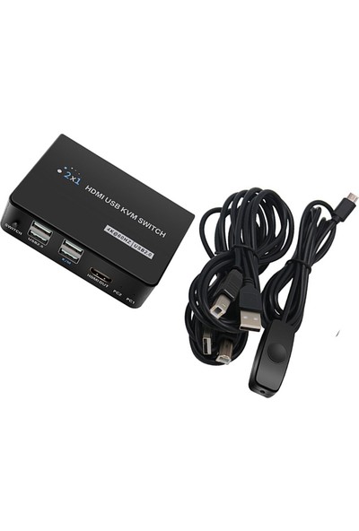 Prettyia HDMI Kvm Switch Destek Klavye ve Fare Bağlantıları ve 4K @ 60Hz USB 2.0 (Yurt Dışından) Prettyia HDMI Kvm Switch Destek Klavye ve Fare Bağlantıları ve 4K @ 60Hz USB 2.0 (Yurt Dışından)