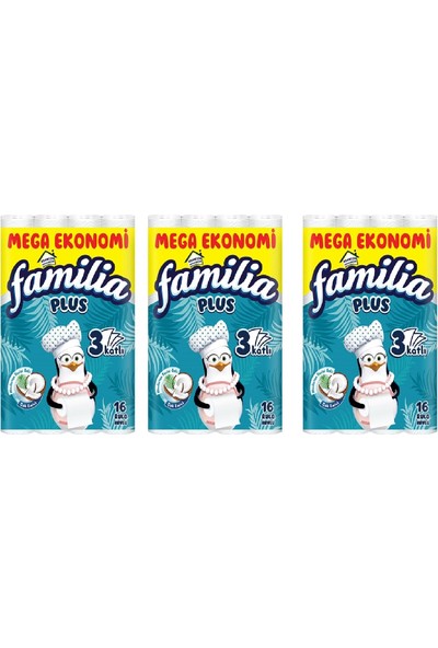 Familia Plus 3 Katlı Havlu Peçete Hindistan Cevizi Özlü 3 x 16 Rulo = 48 Rulo Familia Plus 3 Katlı Havlu Peçete Hindistan Cevizi Özlü 3 x 16 Rulo = 48 Rulo