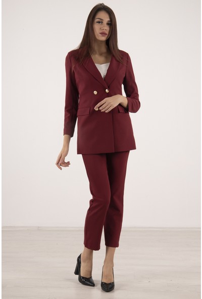 Belamore Bordo Blazer Ceket Pantolon Ikili Takım 0106305.04 Belamore Bordo Blazer Ceket Pantolon Ikili Takım 0106305.04