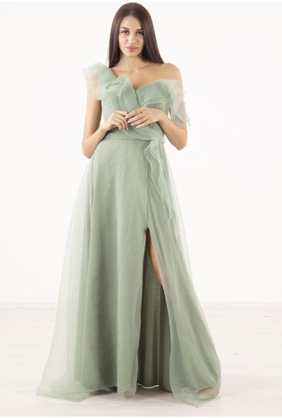 Belamore Firuze Volanlı Dalya Abiye & Mezuniyet Elbisesi 13015499.331 Belamore Firuze Volanlı Dalya Abiye & Mezuniyet Elbisesi 13015499.331