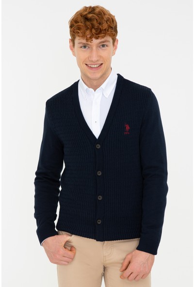 U.S. Polo Assn. Lacivert Triko Hırka Basic 50236997-VR033 U.S. Polo Assn. Lacivert Triko Hırka Basic 50236997-VR033