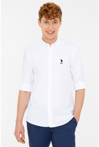 U.S. Polo Assn. Beyaz Gömlek Uzunkol Basic 50249786-VR013 U.S. Polo Assn. Beyaz Gömlek Uzunkol Basic 50249786-VR013