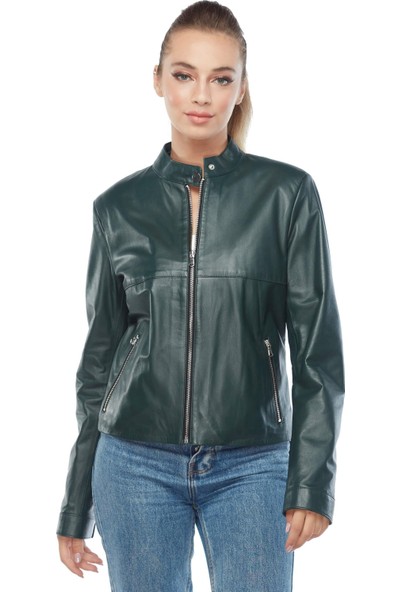 Deriza Deri Flora Kadın Ceket Yeşil