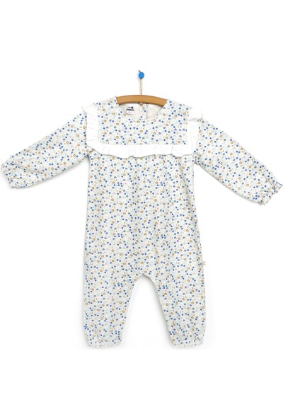 Babyz Fırfır Detaylı Çıtır Çiçek Desenli Patiksiz Tulum Babyz Fırfır Detaylı Çıtır Çiçek Desenli Patiksiz Tulum