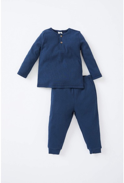 DeFacto Erkek Bebek Bisiklet Yaka Uzun Kollu Pamuklu Pijama Takım V8237A221WN DeFacto Erkek Bebek Bisiklet Yaka Uzun Kollu Pamuklu Pijama Takım V8237A221WN