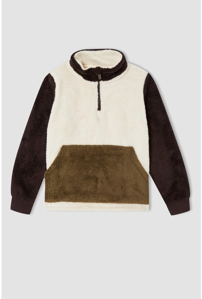 DeFacto Erkek Çocuk Regular Fit Yarım Balıkçı Yaka Fermuarlı Pelüş Isı Yalıtımlı Warmtech Sweatshirt U8769A621WN DeFacto Erkek Çocuk Regular Fit Yarım Balıkçı Yaka Fermuarlı Pelüş Isı Yalıtımlı Warmtech Sweatshirt U8769A621WN