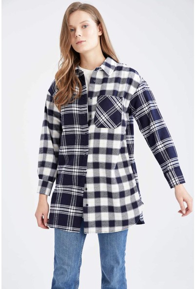 DeFacto Renk Bloklu Ekoseli Cepli Relax Fit Flanel Oduncu Gömlek Tunik V9111AZ21AU DeFacto Renk Bloklu Ekoseli Cepli Relax Fit Flanel Oduncu Gömlek Tunik V9111AZ21AU