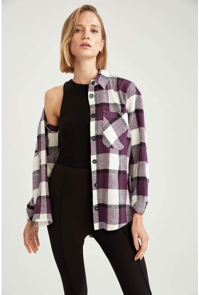DeFacto Retro Ekoseli Oversize Fit Cep Detaylı Flanel Oduncu Gömlek W7467AZ21WN DeFacto Retro Ekoseli Oversize Fit Cep Detaylı Flanel Oduncu Gömlek W7467AZ21WN