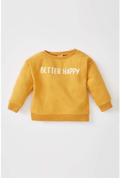 Erkek Bebek Baskılı İçi Yumuşak Tüylü Sweatshirt W8269A221Wn