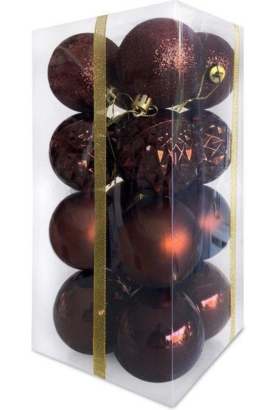 Orca Süs Yılbaşı Çam Ağacı Süsü Cici Top (Çikolata Rengi)