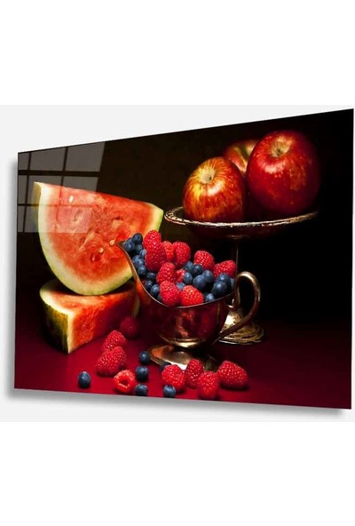 Idealizbiz Meyveler Cam Tablo 4mm Dayanıklı Temperli Cam