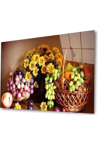 Idealizbiz Meyveler Cam Tablo 4mm Dayanıklı Temperli Cam