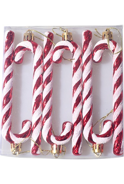 Eternal 6 Adet / 1 Kutu Plastik Canes Kolye Canlı Renk Noel Kutuları Halat ile Noel Ağacı Için Asılı Eternal 6 Adet / 1 Kutu Plastik Canes Kolye Canlı Renk Noel Kutuları Halat ile Noel Ağacı Için Asılı