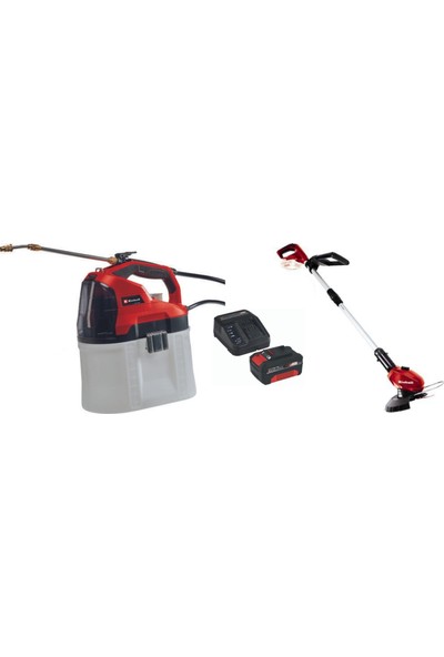 Einhell Ge-Ct 18 Kenar Kesme Makinesi Ge-Ws 18/75 Basınçlı Püskürtme Makinesi 18V 4.0AH Akü Şarj Set Einhell Ge-Ct 18 Kenar Kesme Makinesi Ge-Ws 18/75 Basınçlı Püskürtme Makinesi 18V 4.0AH Akü Şarj Set