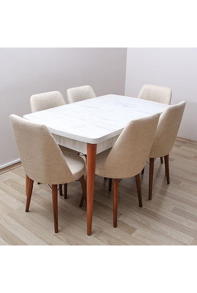 Rosamund Kristal Yemek Masa Takımı Gold Sandalye (Krem)