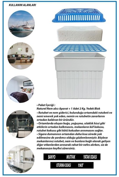 Saban 2 Kg. Dikdörtgen Nem Alıcı Aparat Naturel ( 2 Kg. Blok ) Saban 2 Kg. Dikdörtgen Nem Alıcı Aparat Naturel ( 2 Kg. Blok )