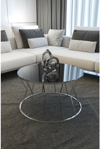 Puk Life Puklife Kum Saati Gümüş Orta Sehpa, Füme Aynalı