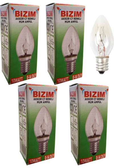 Bizim 4 Adet E14 Duy Tuz Lambası Ampülü 10 Watt Bizim 4 Adet E14 Duy Tuz Lambası Ampülü 10 Watt