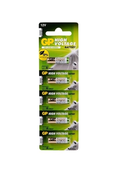 Tuğra E-Ticaret Gp 27A MN27 12V Alkalin Pil Kepenk Anahtar Pili Beşli Paket Tuğra E-Ticaret Gp 27A MN27 12V Alkalin Pil Kepenk Anahtar Pili Beşli Paket