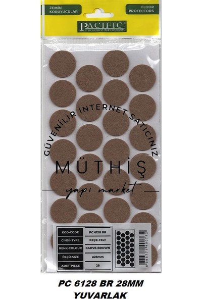 Pacific Yapışkanlı Keçe PC6128 Br 28 mm Kahverengi Pacific Yapışkanlı Keçe PC6128 Br 28 mm Kahverengi