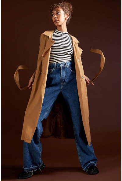 DeFacto Cepli Kuşak Detaylı Relax Fit Uzun Trençkot V1717AZ21AU DeFacto Cepli Kuşak Detaylı Relax Fit Uzun Trençkot V1717AZ21AU