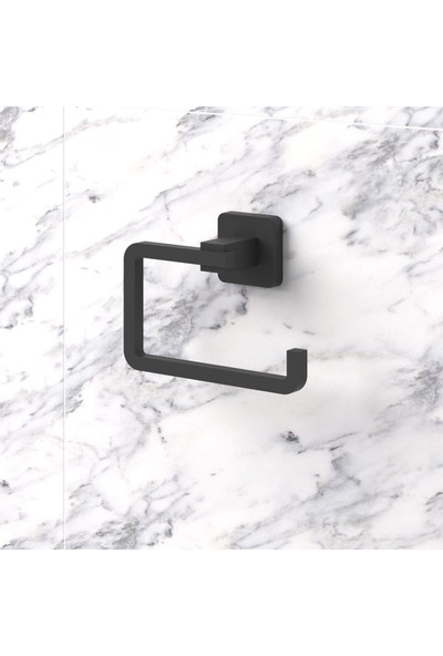 Mercan Banyo Dark Serisi Paslanmaz Siyah Wc Kağıtlık