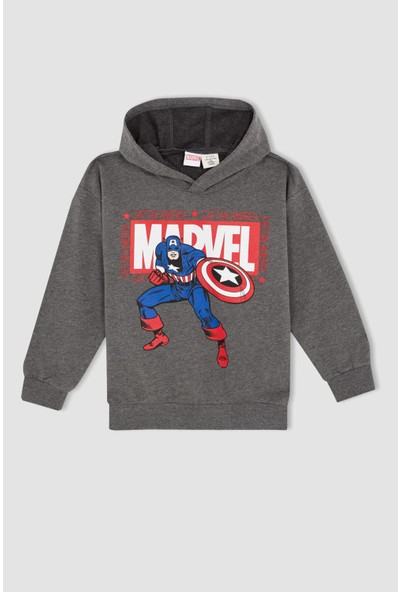 DeFacto Erkek Çocuk Regular Fit Marvel Lisanslı Kapüşonlu Sweatshirt W0241A621WN DeFacto Erkek Çocuk Regular Fit Marvel Lisanslı Kapüşonlu Sweatshirt W0241A621WN