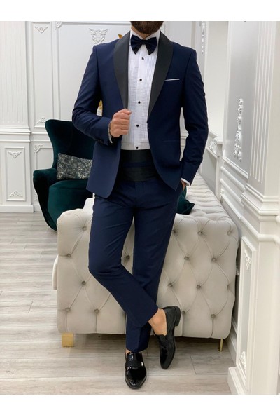 Parez Şal Yaka Italyan Kesim Erkek Damatlık Takım Elbise