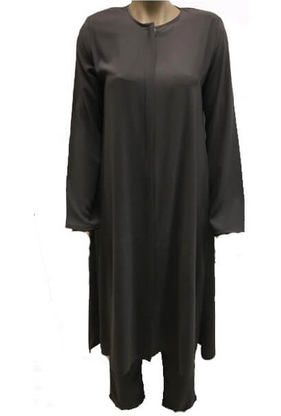 Çağrı Krep Medine Ipeği Bayan Hac Umre Takımı - Fume