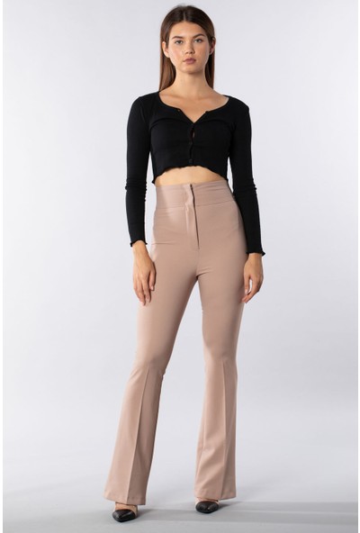 Barrels and Oil Yüksek Kemer Ispanyol Pana Kumaş Pantolon