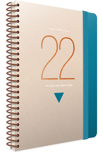 Gıpta 2022 Flow Spiralli Günlük Ajanda 17 x 24 cm Turkuaz 409-FWK Gıpta 2022 Flow Spiralli Günlük Ajanda 17 x 24 cm Turkuaz 409-FWK