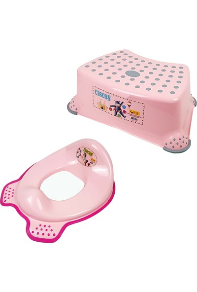 Mirvano Kaydırmaz Çocuk Taburesi ve Klozet Adaptörü (Pembe) Mirvano Kaydırmaz Çocuk Taburesi ve Klozet Adaptörü (Pembe)