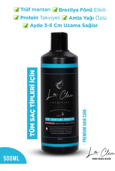 La Clem Cosmetics Protein Takviyeli Saç Bakım Kremi 500 ml - Trüf Mantarı Proteini ve Amla Yağı Özlü - Laclem La Clem Cosmetics Protein Takviyeli Saç Bakım Kremi 500 ml - Trüf Mantarı Proteini ve Amla Yağı Özlü - Laclem