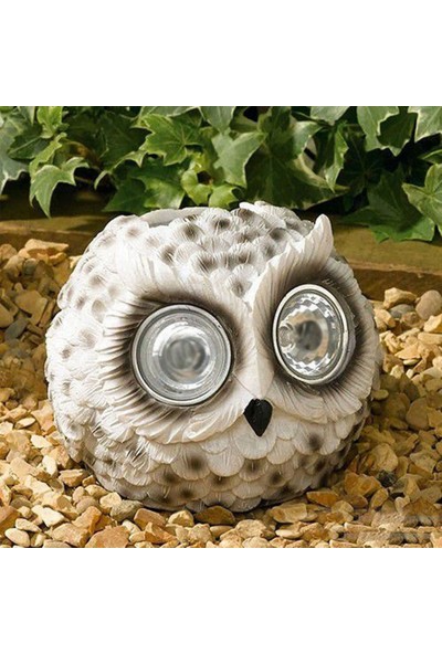 Baykuş Tasarımlı Solar Bahçe Lambası Güneş Enerjili