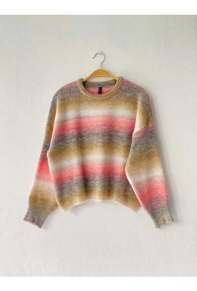 Retrobird Geçişli Kazak Kadın Pembe