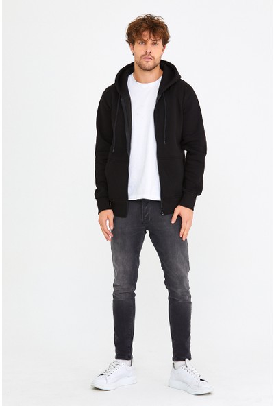 Amazing Crash Kapşonlu Fermuarlı Basic Hırka Amazing Crash Kapşonlu Fermuarlı Basic Hırka