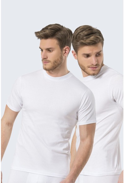 Türen 103 Beyaz 2'li Erkek Kapalı O Yaka Fanila