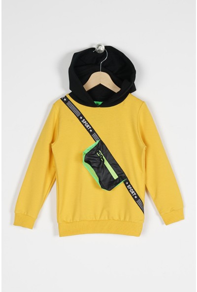 Zepkids Erkek Çocuk Ön Cep Detaylı Kapüşonlu Sweatshirt 3-7 Yaş