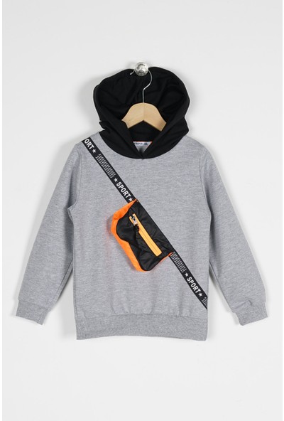 Zepkids Erkek Çocuk Ön Cep Detaylı Kapüşonlu Sweatshirt 3-7 Yaş