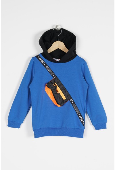 Zepkids Erkek Çocuk Ön Cep Detaylı Kapüşonlu Sweatshirt 3-7 Yaş