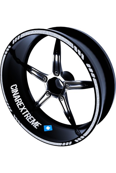Çınar Extreme 4 Parçalı Kesikli Tasarımlı Reflektif Gri Jant Şeridi Sticker Çınar Extreme Çınar Extreme 4 Parçalı Kesikli Tasarımlı Reflektif Gri Jant Şeridi Sticker Çınar Extreme