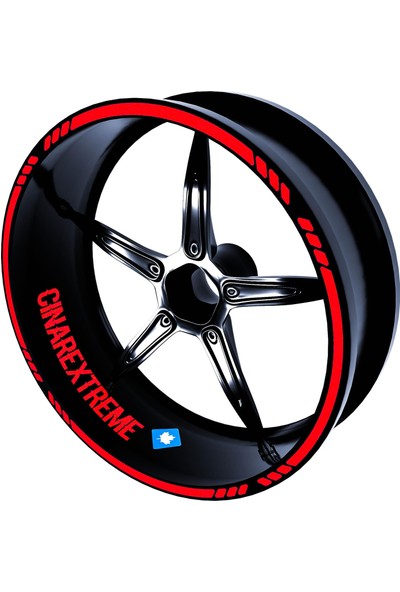 Çınar Extreme 4 Parçalı Kesikli Tasarımlı Reflektif Kırmızı Jant Şeridi Sticker Çınar Extreme Çınar Extreme 4 Parçalı Kesikli Tasarımlı Reflektif Kırmızı Jant Şeridi Sticker Çınar Extreme