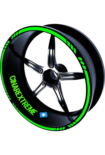 Çınar Extreme 4 Parçalı Kesikli Tasarımlı Floresan Yeşil Jant Şeridi Sticker Çınar Extreme Çınar Extreme 4 Parçalı Kesikli Tasarımlı Floresan Yeşil Jant Şeridi Sticker Çınar Extreme