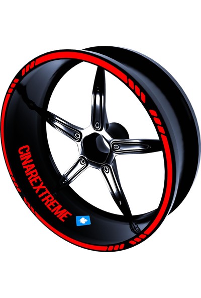 Çınar Extreme 4 Parçalı Kesikli Tasarımlı Bayrak Kırmızı Jant Şeridi Sticker Çınar Extreme Çınar Extreme 4 Parçalı Kesikli Tasarımlı Bayrak Kırmızı Jant Şeridi Sticker Çınar Extreme