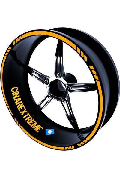 Çınar Extreme 4 Parçalı Kesikli Tasarımlı Taksi Sarısı Jant Şeridi Sticker Çınar Extreme Çınar Extreme 4 Parçalı Kesikli Tasarımlı Taksi Sarısı Jant Şeridi Sticker Çınar Extreme