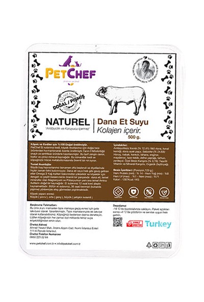 Petchef Kedi-Köpek Için Dana Et Suyu 500 gr